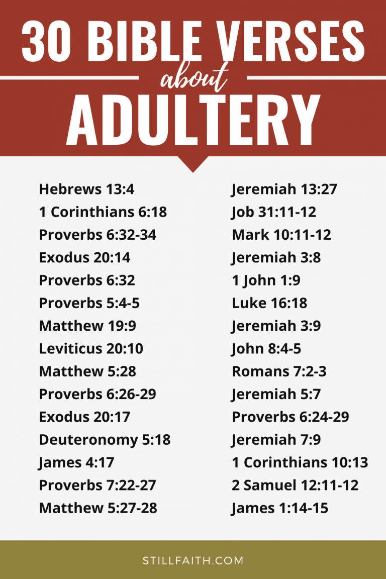 100 Bible Verses about Adultery (KJV) | StillFaith.com