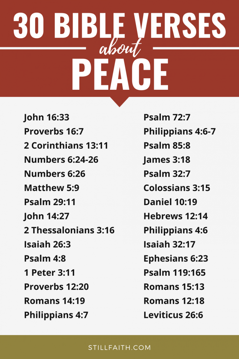 95 Bible Verses about Peace (KJV) | StillFaith.com