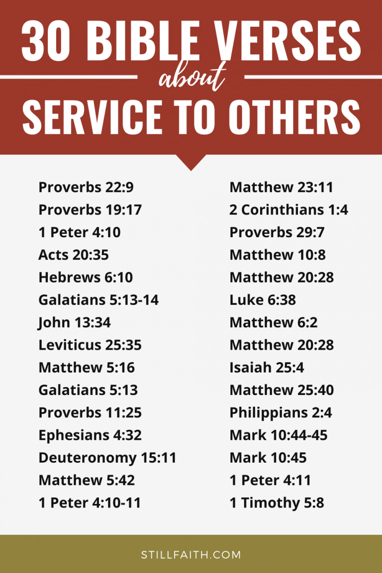 100 Bible Verses about Service to Others (KJV) | StillFaith.com