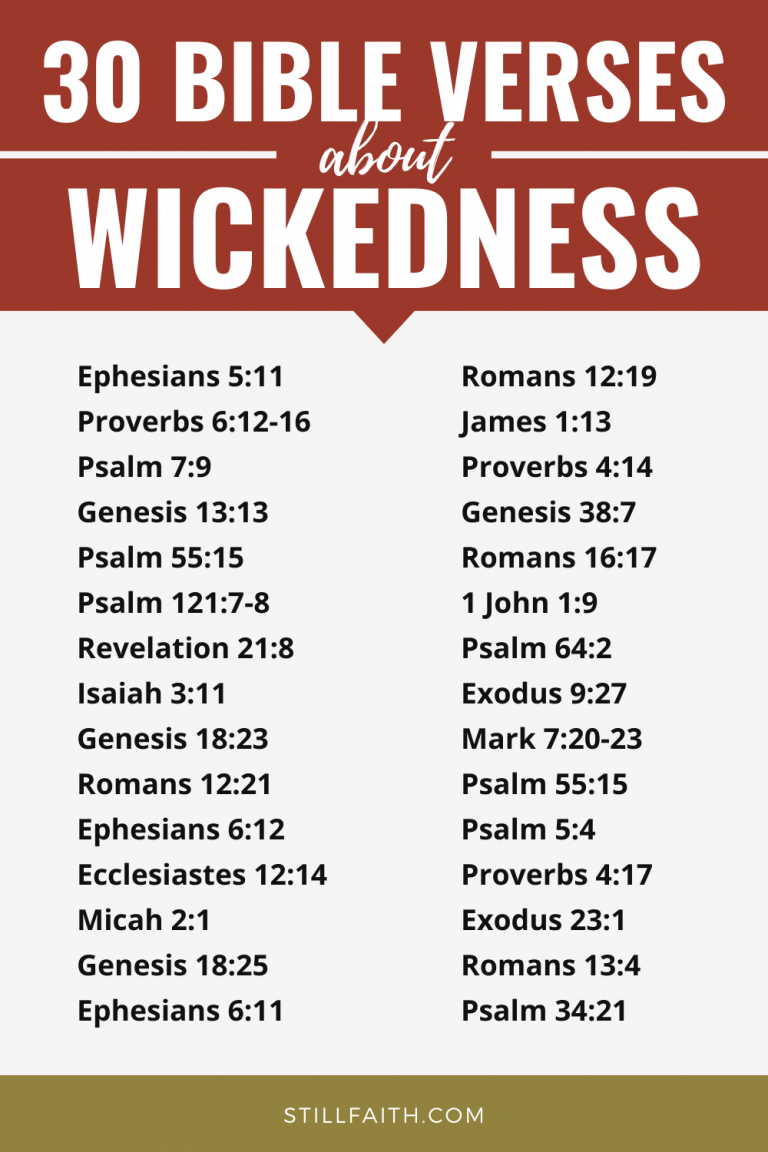 98 Bible Verses about Wickedness (KJV) | StillFaith.com