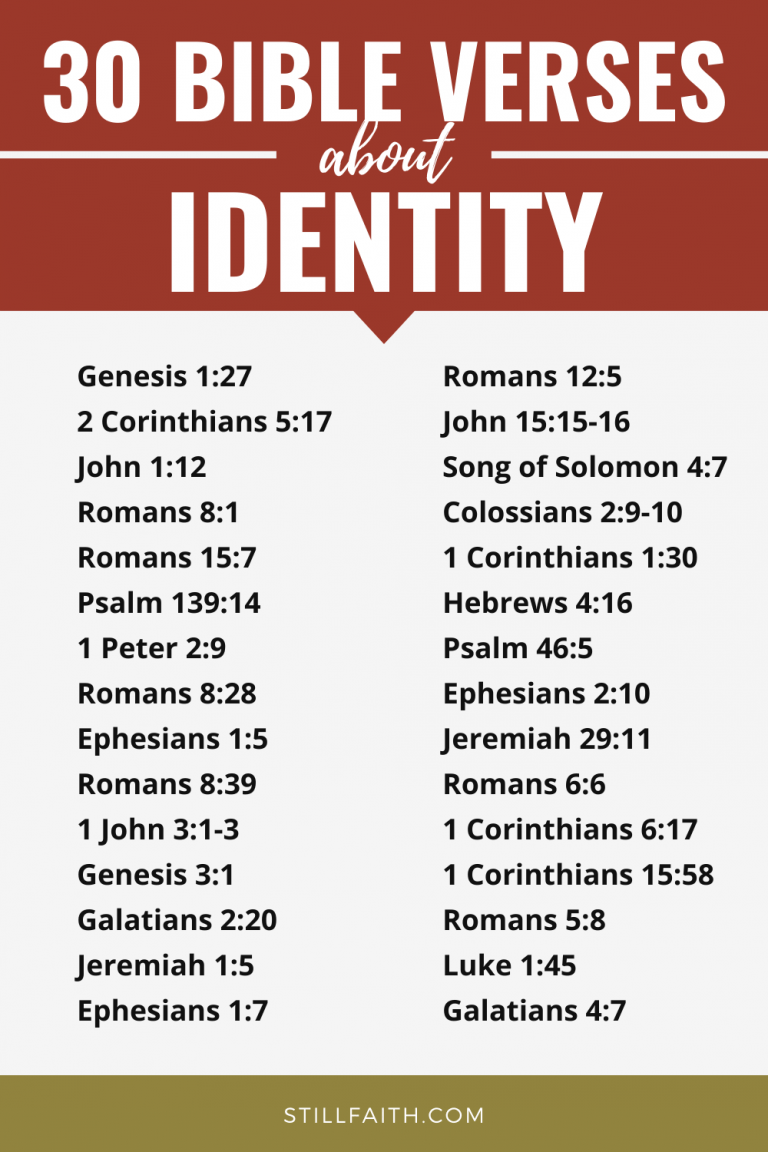 100 Bible Verses about Identity (KJV) | StillFaith.com