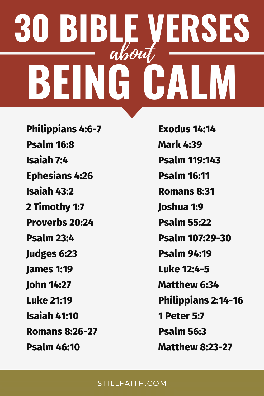 120 Bible Verses about Being Calm (KJV) | StillFaith.com