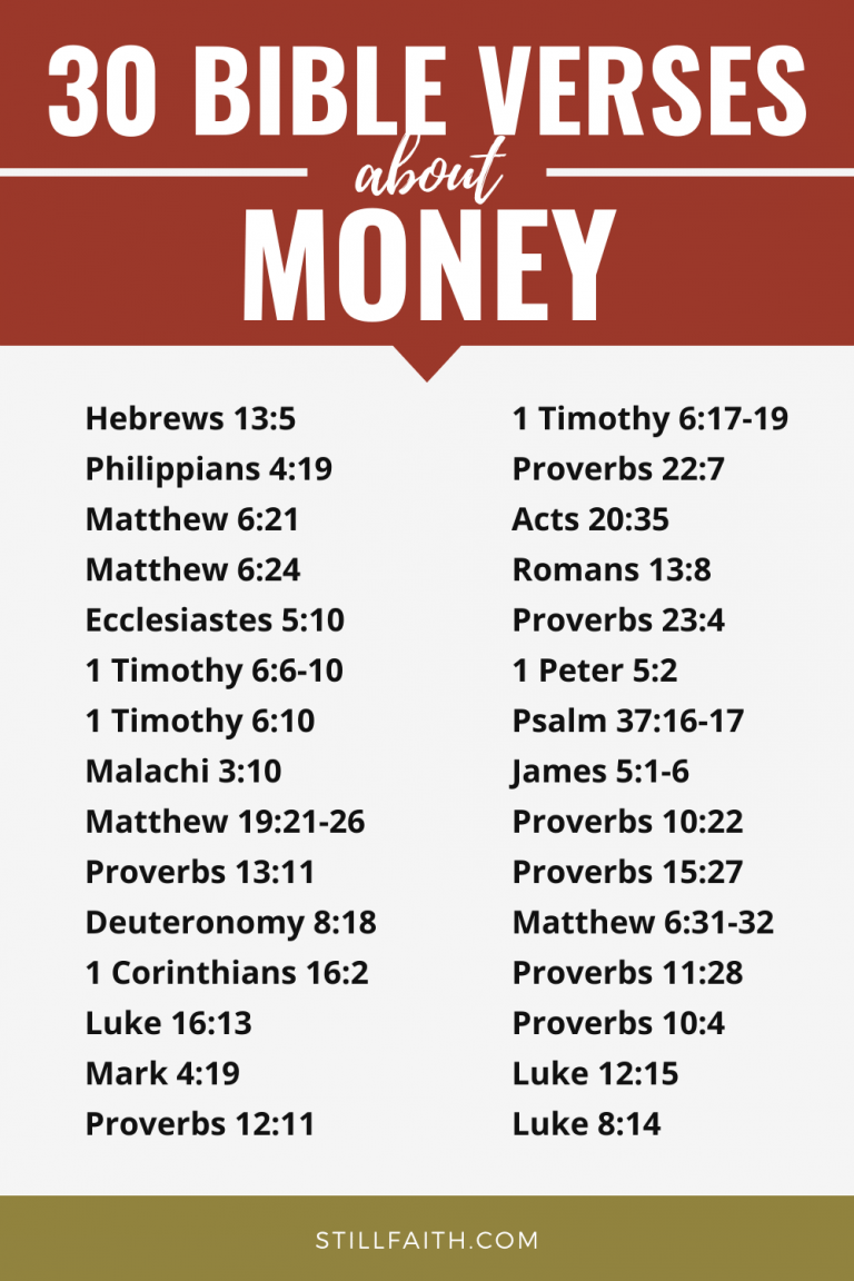 100 Bible Verses about Money (KJV) | StillFaith.com
