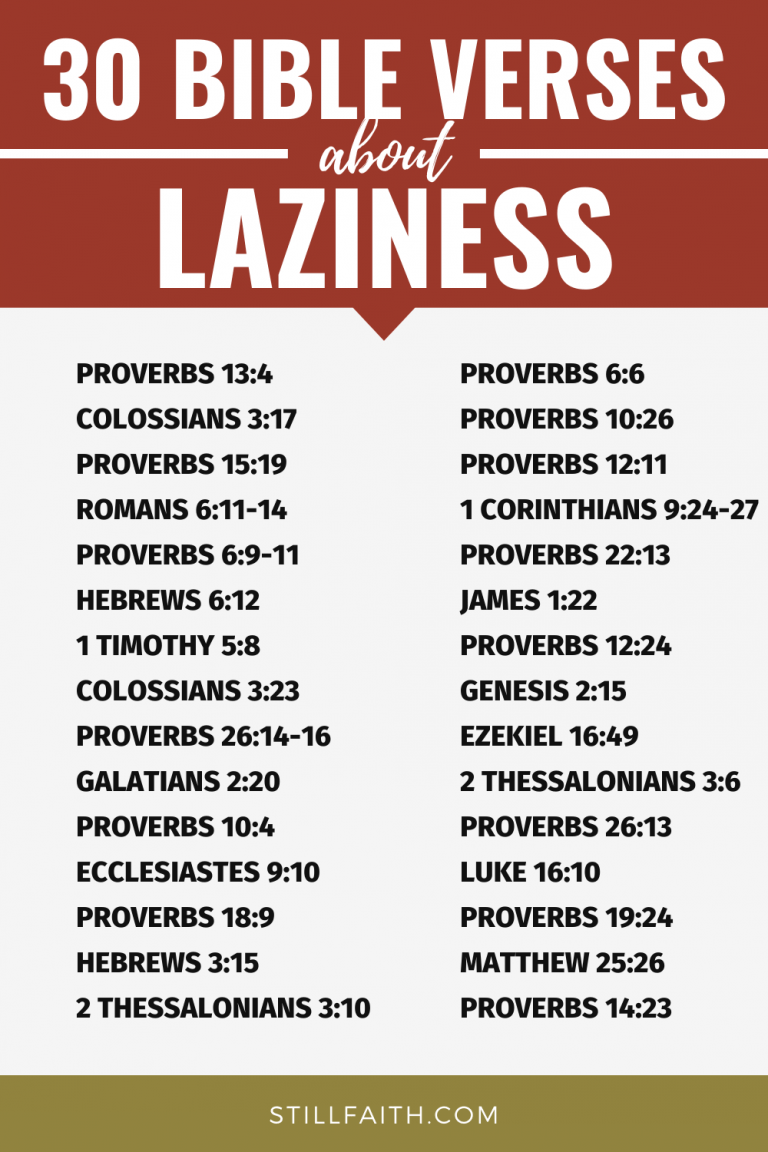 100 Bible Verses about Laziness (KJV) | StillFaith.com
