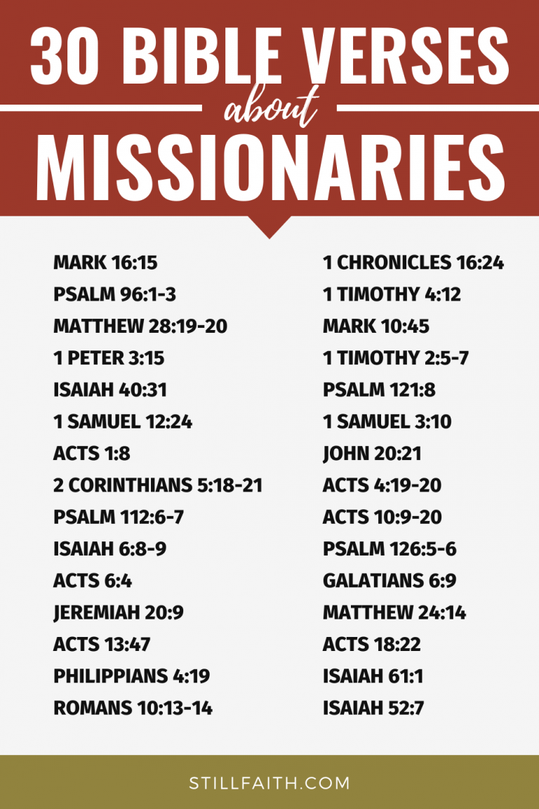 32 Bible Verses about Missionaries (KJV) | StillFaith.com