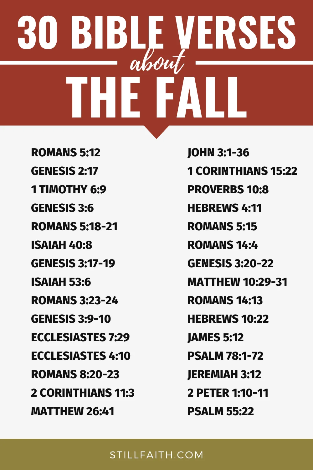 99 Bible Verses about the Fall (KJV) | StillFaith.com