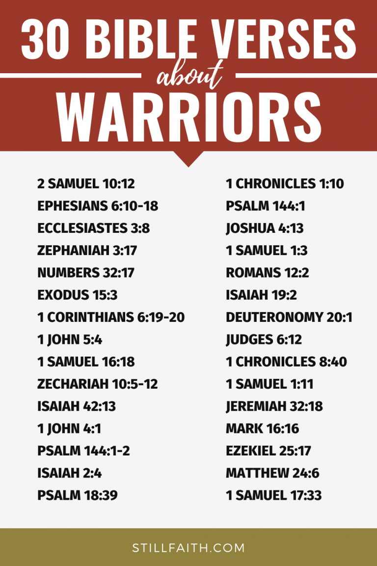 100 Bible Verses about Warriors (KJV) | StillFaith.com