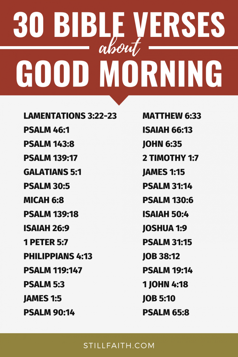 163 Bible Verses about Good Morning (KJV) | StillFaith.com