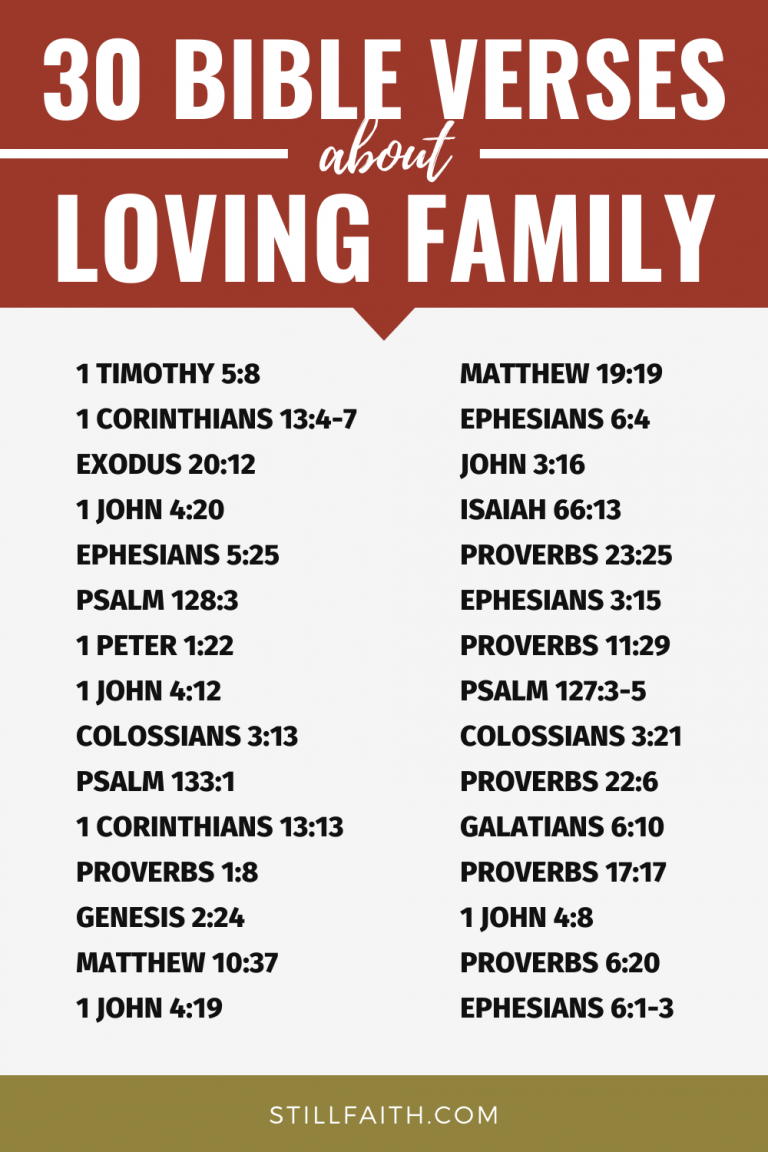 17 Bible Verses about Loving Family (KJV) | StillFaith.com