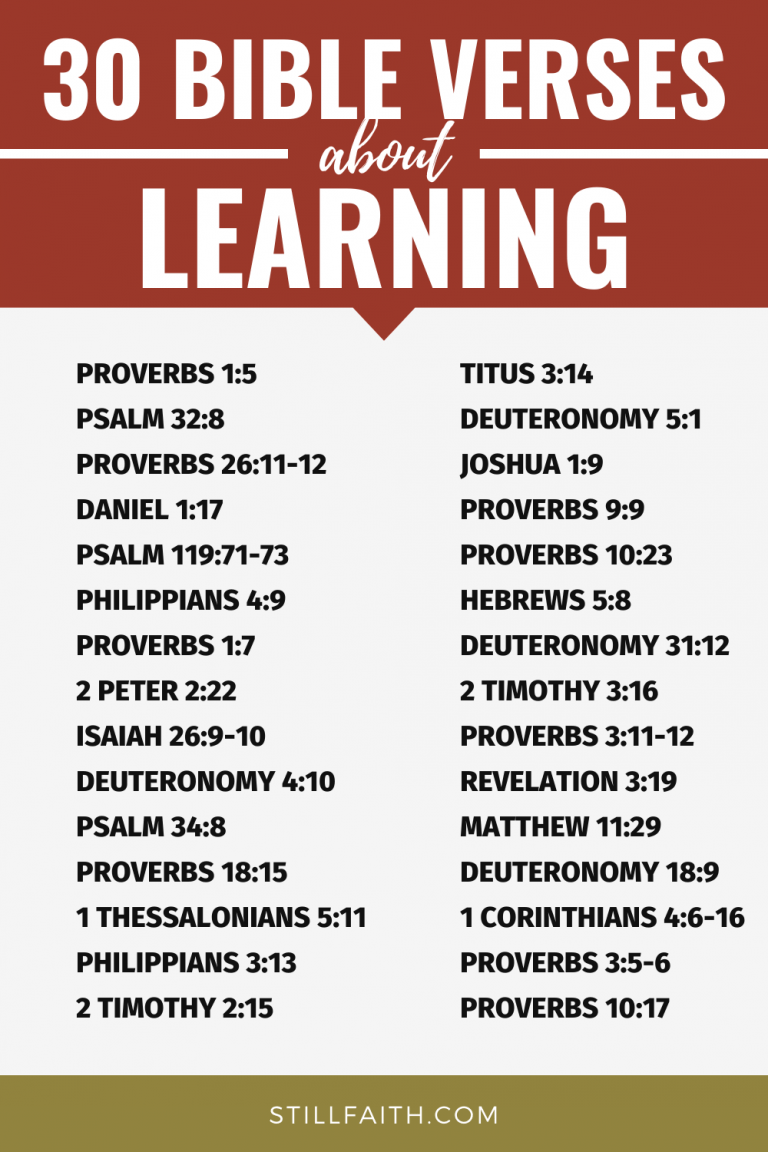 100 Bible Verses about Learning (KJV) | StillFaith.com